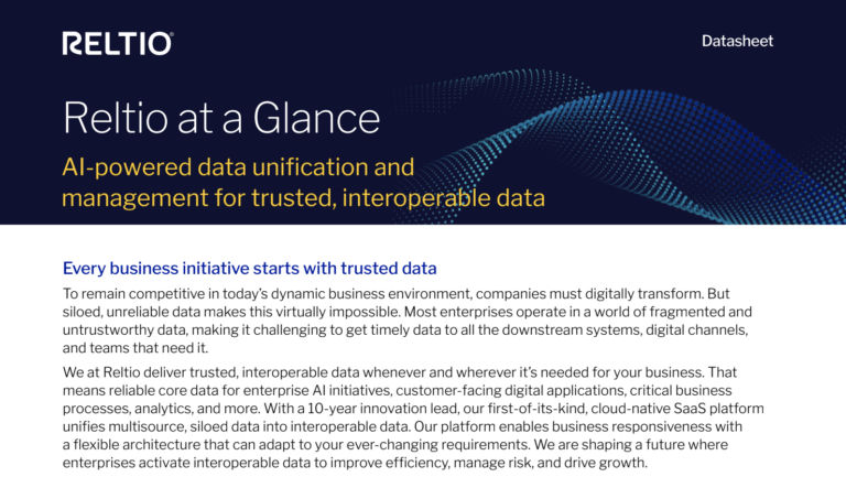 Reltio at a Glance - Reltio