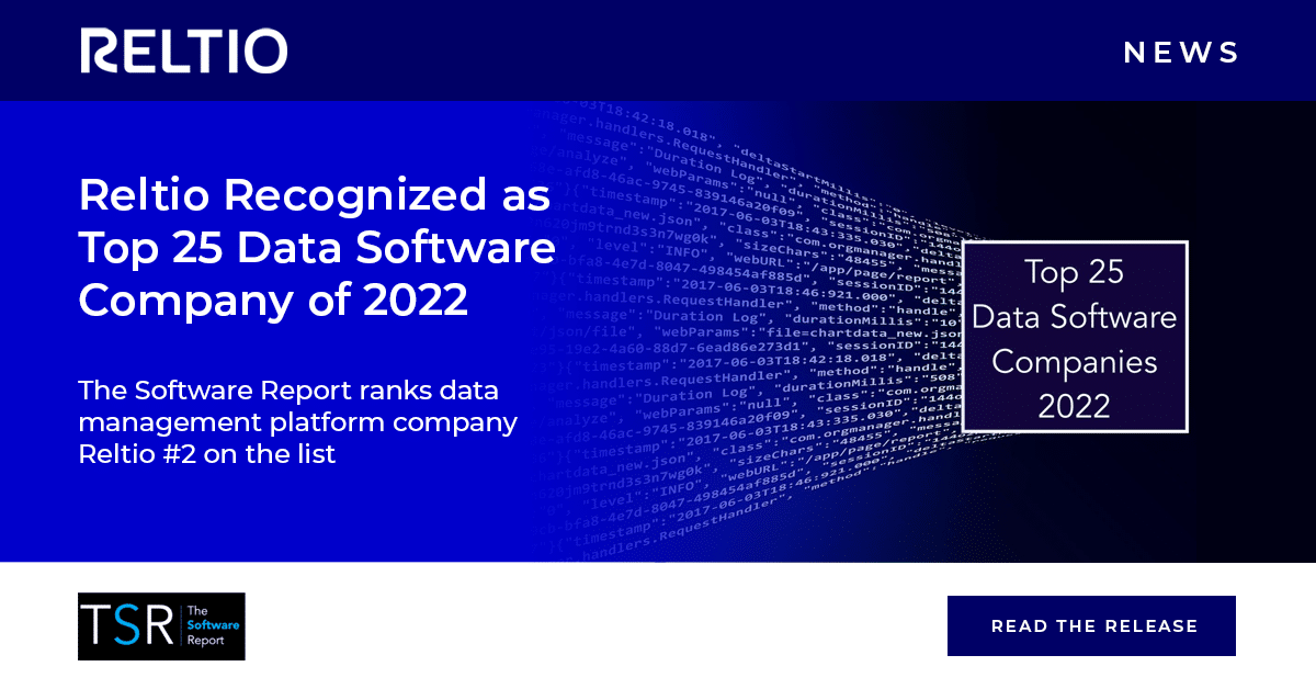 Reltio Recognized as Top 25 Data Software Company of 2022 - Reltio